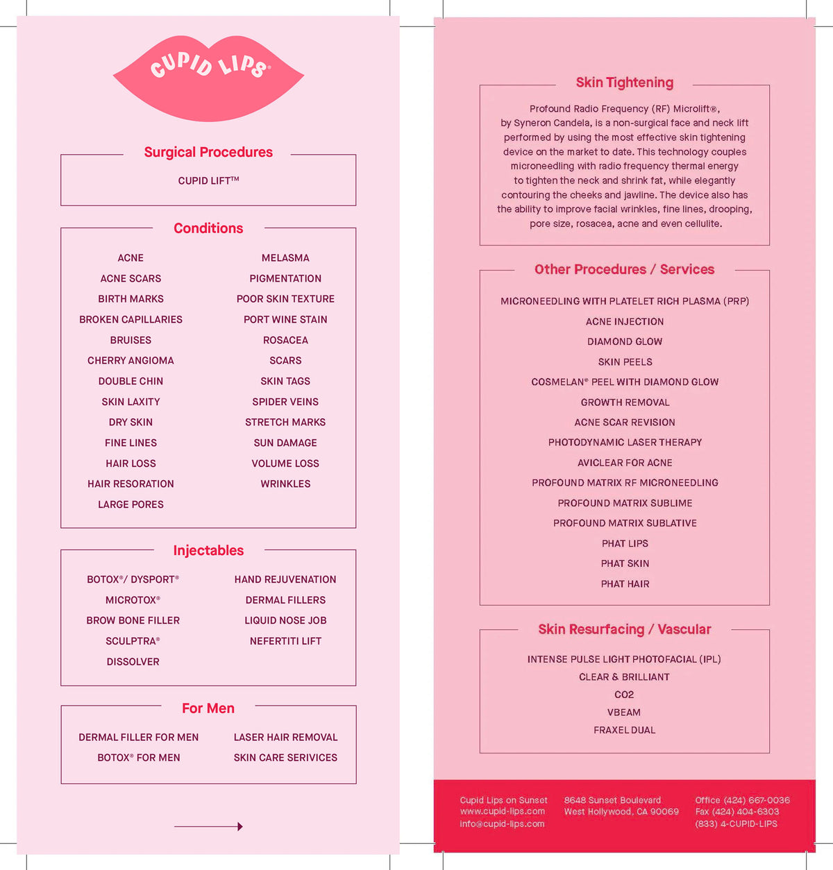 Los Angeles Face & Skin Cosmetic Procedures | West Hollywood – CUPID LIPS®