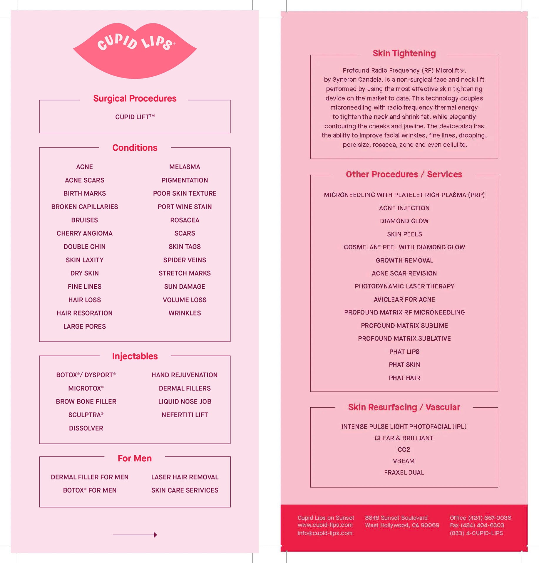 Los Angeles Face & Skin Cosmetic Procedures | West Hollywood – CUPID LIPS®